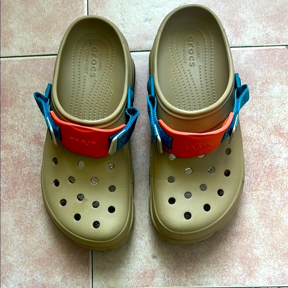 CROCS | Shoes | Crocs Mens Tan And Orange Clogs | Poshmark